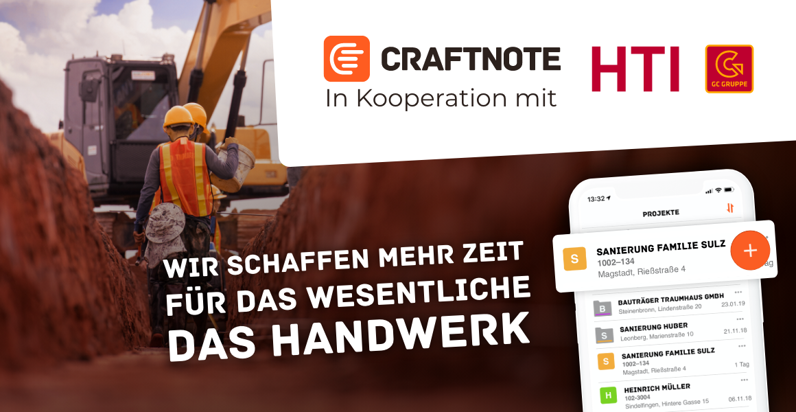 Craftnote-Die Turbo-App für Büro und Baustelle | HTI-HANDEL